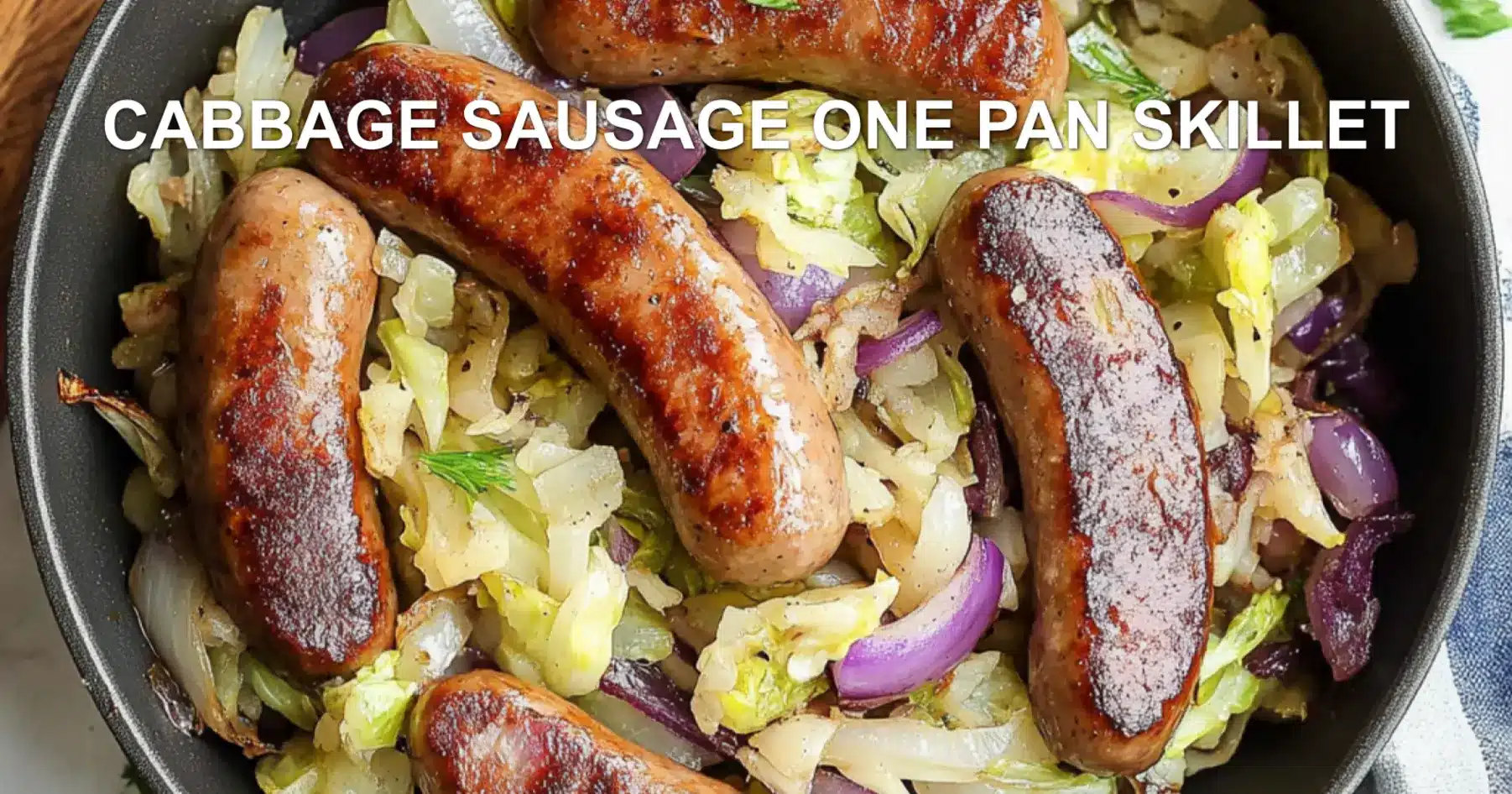 Cabbage Sausage One-Pan Skillet Quick Easy Recipe